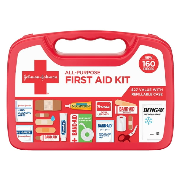 Johnson & Johnson First Aid Kit 160 Items - Walmart.com
