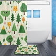 Bath Curtain & 60x72in Non-Slip Bath Mat Set 12-Grommet Shower Curtain ...