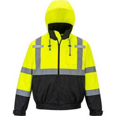 Men's Class 3 Safety High Visibility Water Resistant Reflective Neon ...