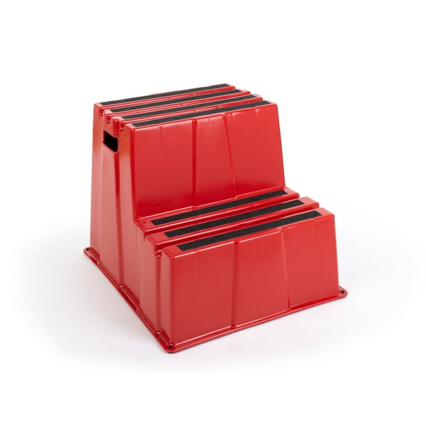 Displays2go Industrial Safety Step, 2 Non-Slip Textured Surface Tiers ...