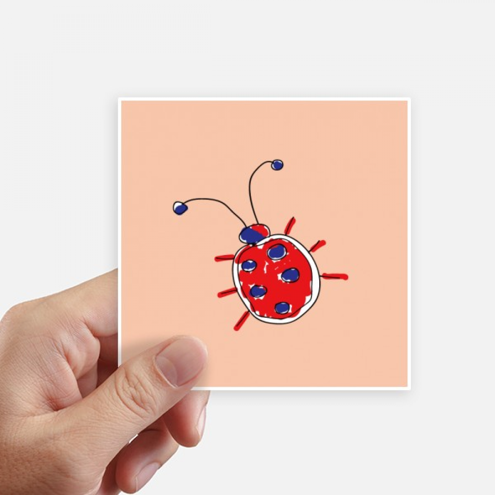 Graffiti Animation Hand Painted Ladybug Sticker Square Waterproof ...