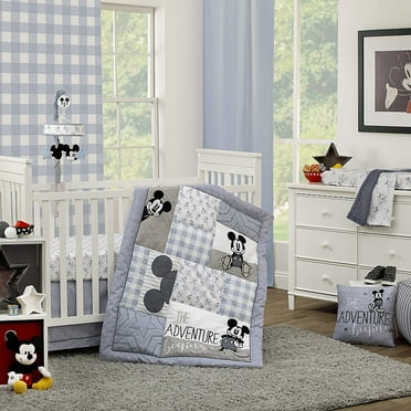 Disney Love Mickey 3 Piece Nursery Crib Bedding Set - Walmart.com