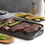 Nordic Ware Deluxe Cast Aluminum Reversible Grill Griddle, Black ...