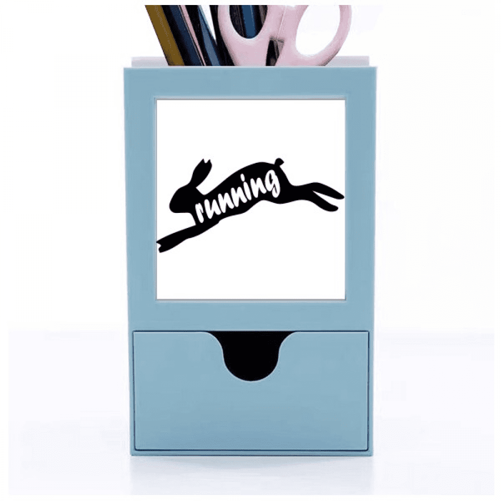 Black Animal Rabbits Outline Natural Desk Supplies Organizer Pen Holder ...