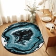 Agate Texture Area Rug, Vintage Blue Gradient Crystal Non-Slip Felt ...