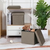 ANMINY Folding Storage Ottoman Cube 11.8 Inches Velvet Foot Rest Stool ...