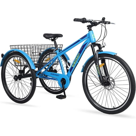 Sibosen Adult Mountain Tricycle, 3 Wheel Mountain Bike, 24/26 Inch ...