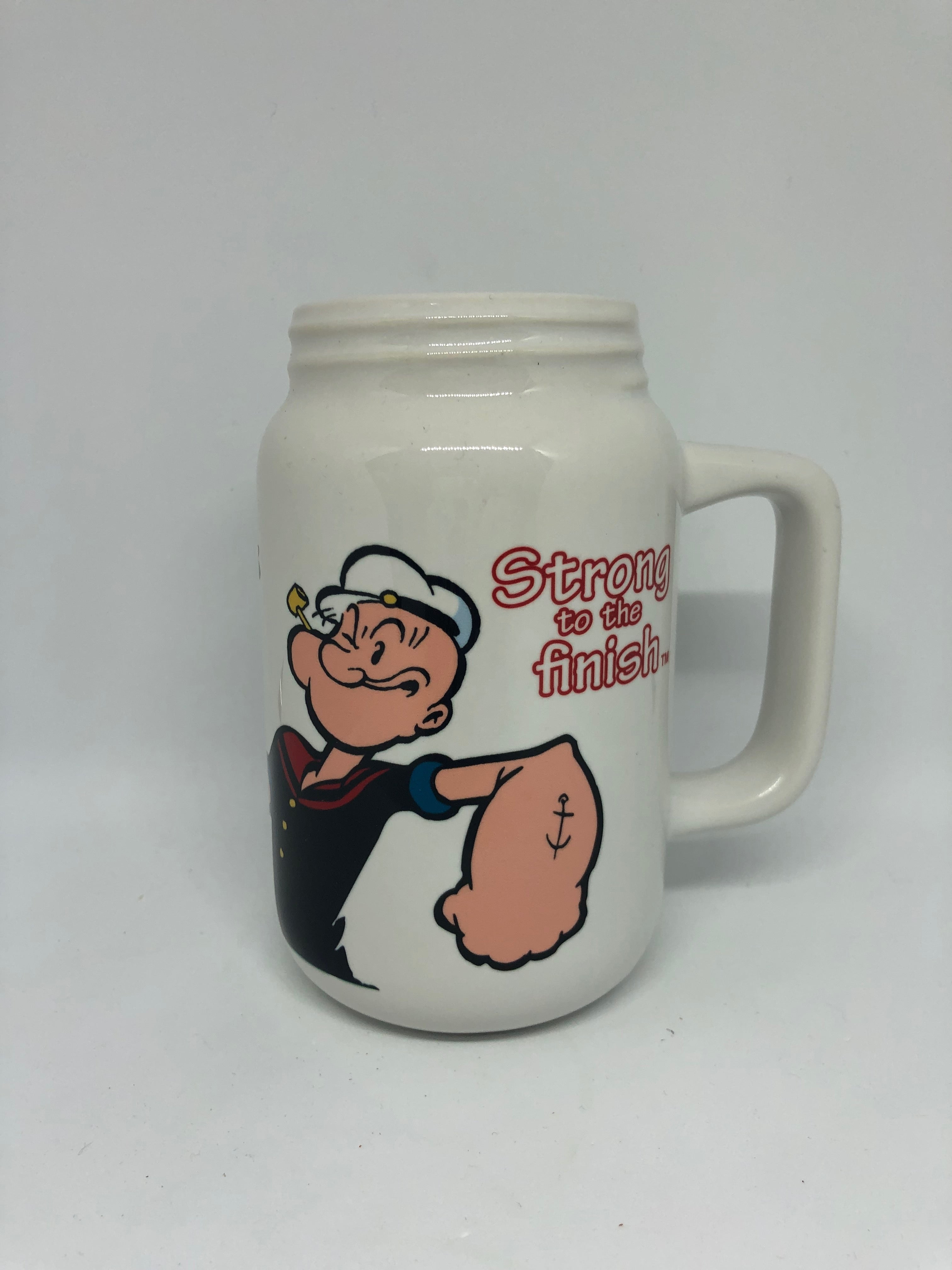 Universal Studios Popeye Spinach Strong to the Finish Jar Coffee Mug ...