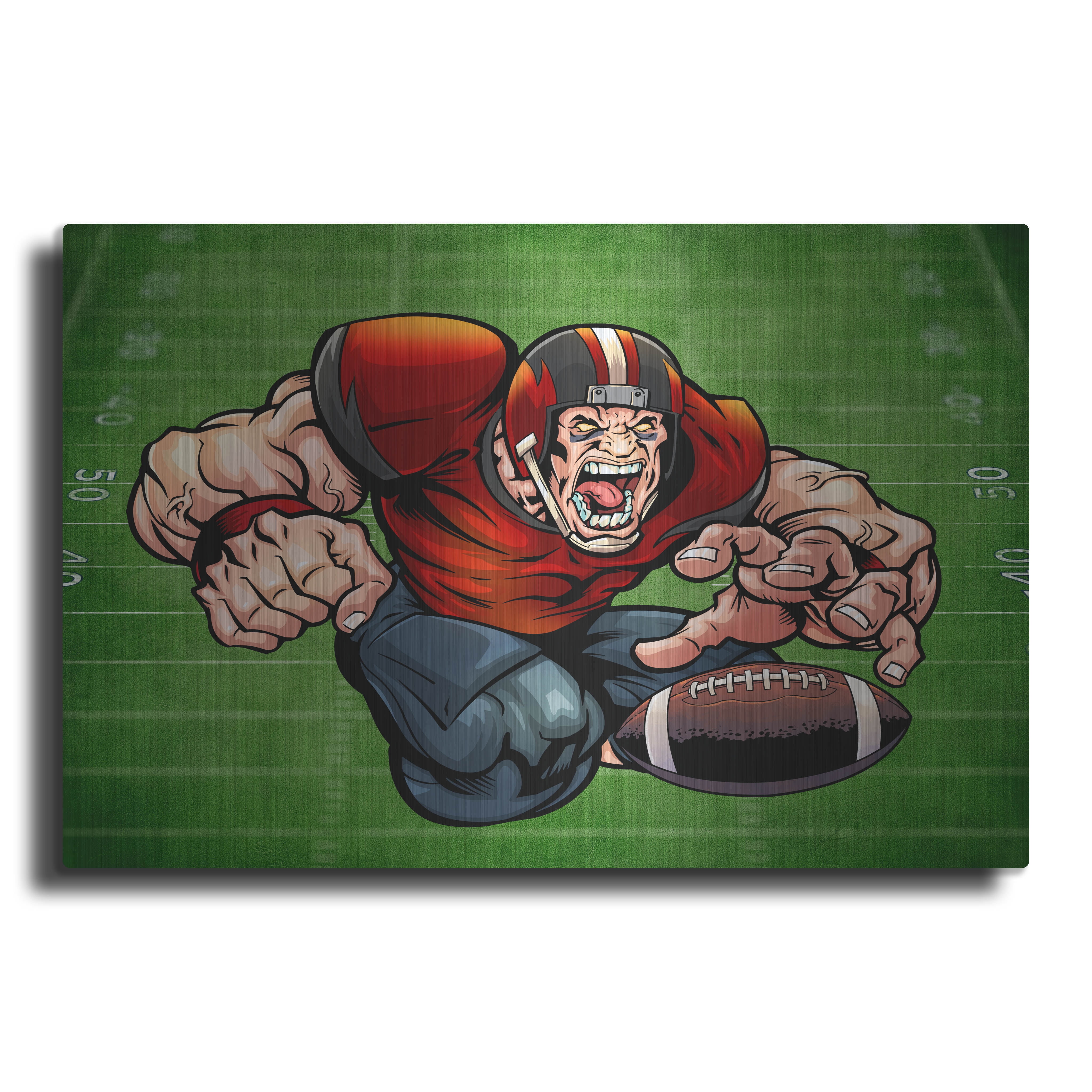 Luxe Metal Art 'Football Mascot 01' by Flyland Designs, Metal Wall Art ...
