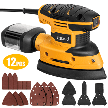 DEKO Electric Sander with 16 Sandpapers, 14000RPM, 5-Inch, High ...