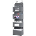 4-Shelf Over The Door Hanging Organizer with 2 Metal Hooks,4 Pocket ...