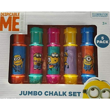 Despicable Me Minion 5 PC Jumbo Chalk Set Adjustable Draw and Play ...