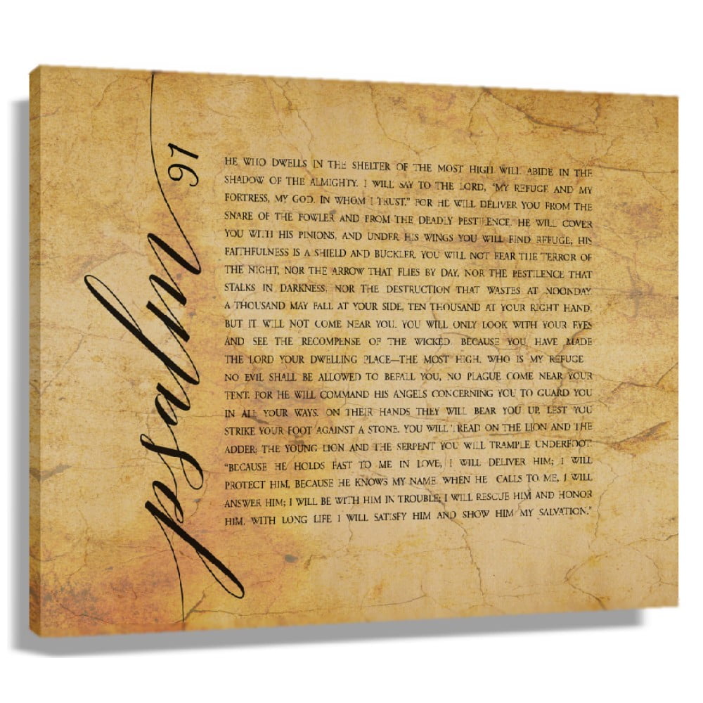 Psalm 91 Wall Art Bible Verse Posters For Home Print On Canvas Pictures ...