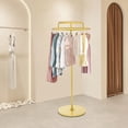 Gold 360° Rotatable Round Clothing Rack Floor Standing Clothes Hanging ...