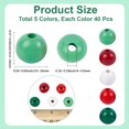 200Pcs 5 Colors Spray Painted Wood European Beads Large Hole Round ...