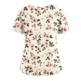 Butterfly Floral Scrub Top for Women, V-Neck Short Sleeve Medical Shirt ...