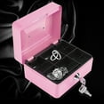 Hsankro Mini Pink Cash Box, Steel Lockable Money & Coin Security Safe ...