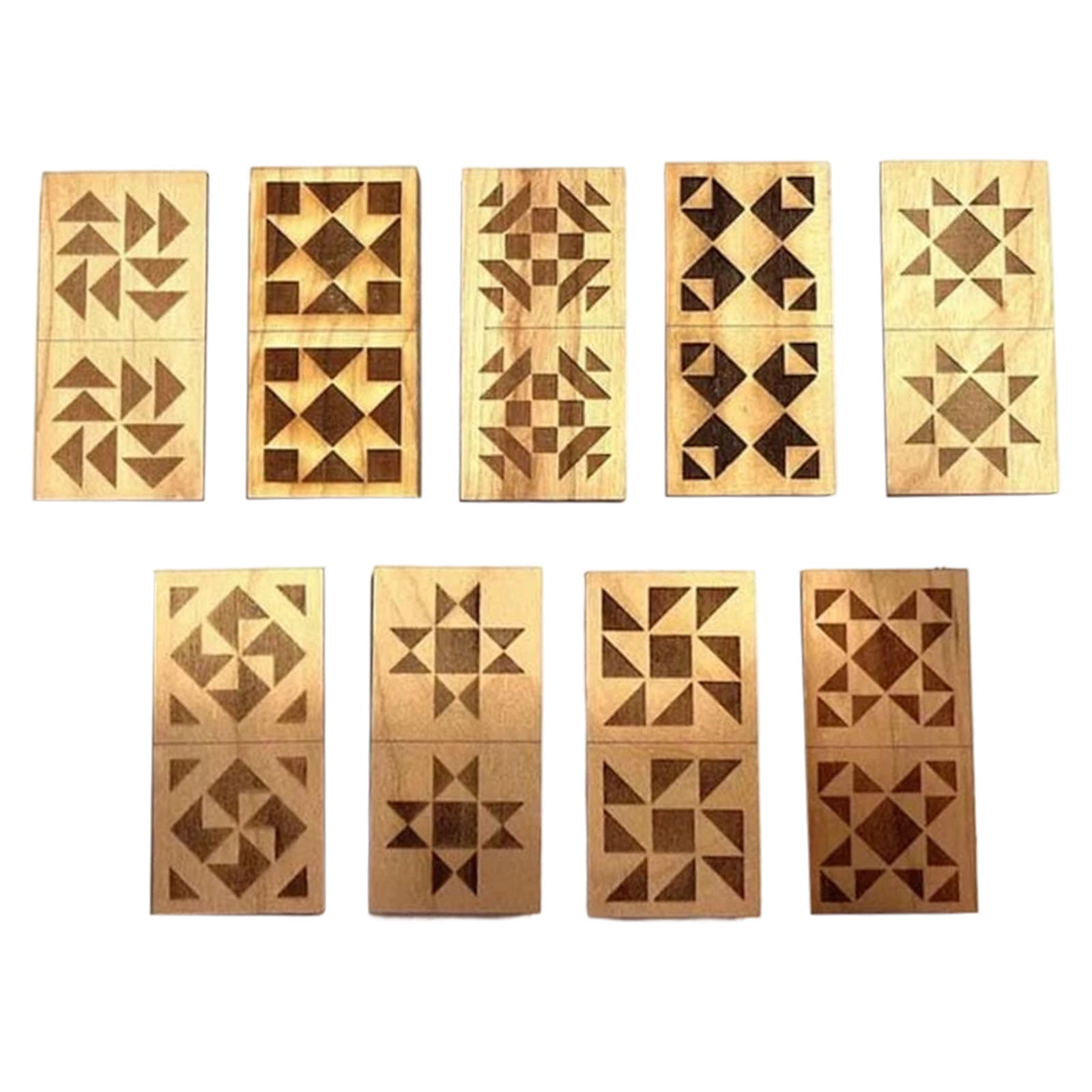 Classic Wood Dominoes Quilt Tile Set for Strategy Play - 28 Engraved ...