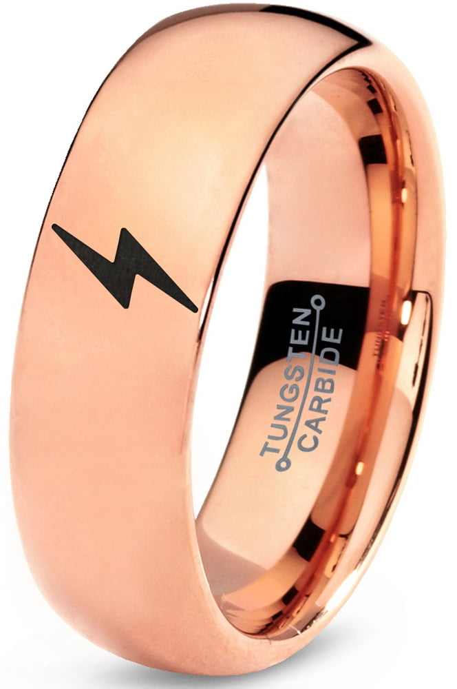 Tungsten Flash Thunder Lightning Bolt Band Ring 7mm Men Women Comfort ...