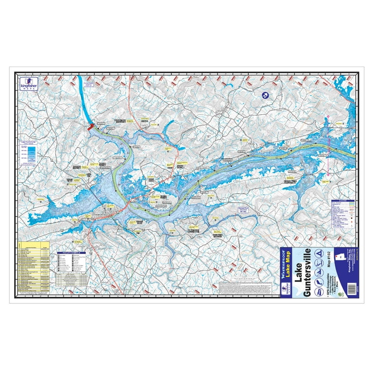 Mapa Del Lago Guntersville Con Profundidades Guntersville Lake Topo