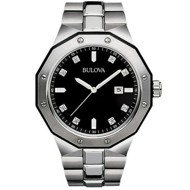 Bulova Men's Chronograph Diamond Accent Stainless Steel Watch 44mm ...