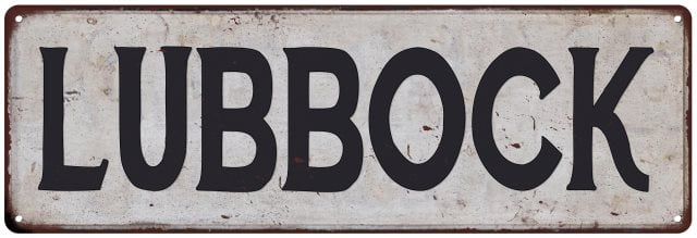 LUBBOCK Vintage Look Rustic Metal City State Sign 8 x 24 Matte Finish ...