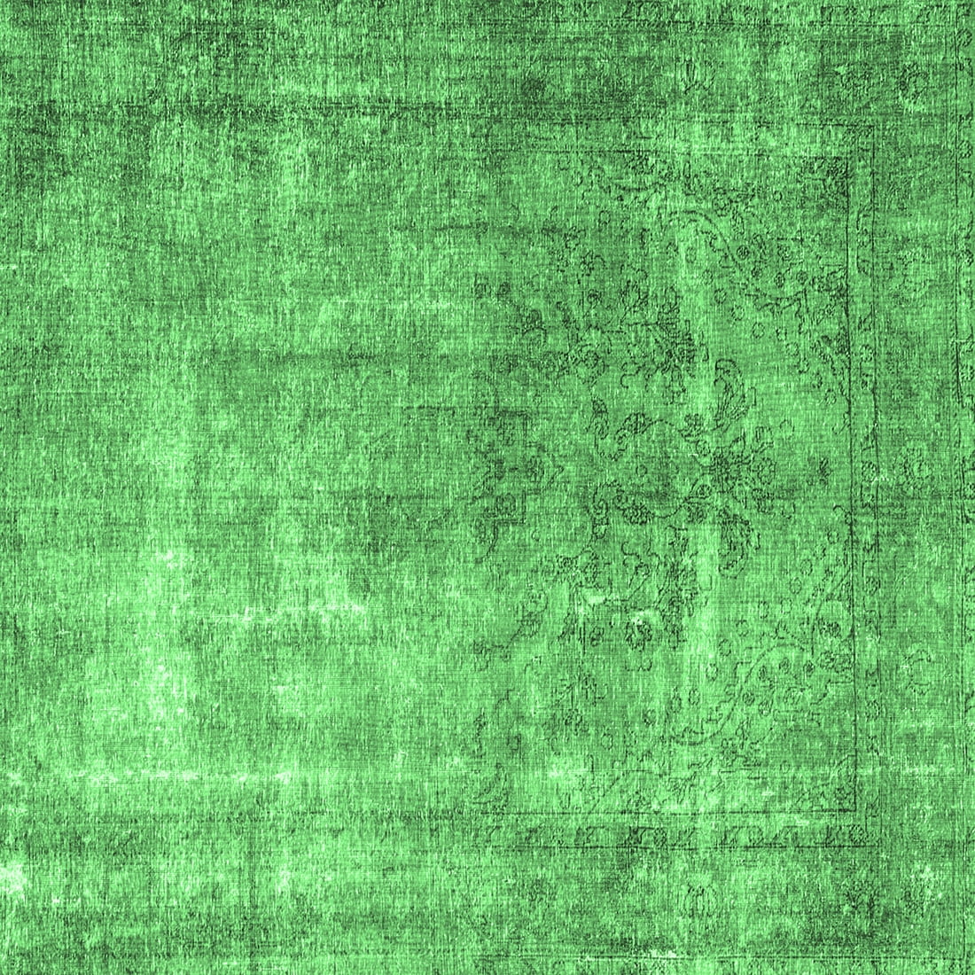 Ahgly Company Indoor Square Persian Emerald Green Bohemian Area Rugs, 6 ...