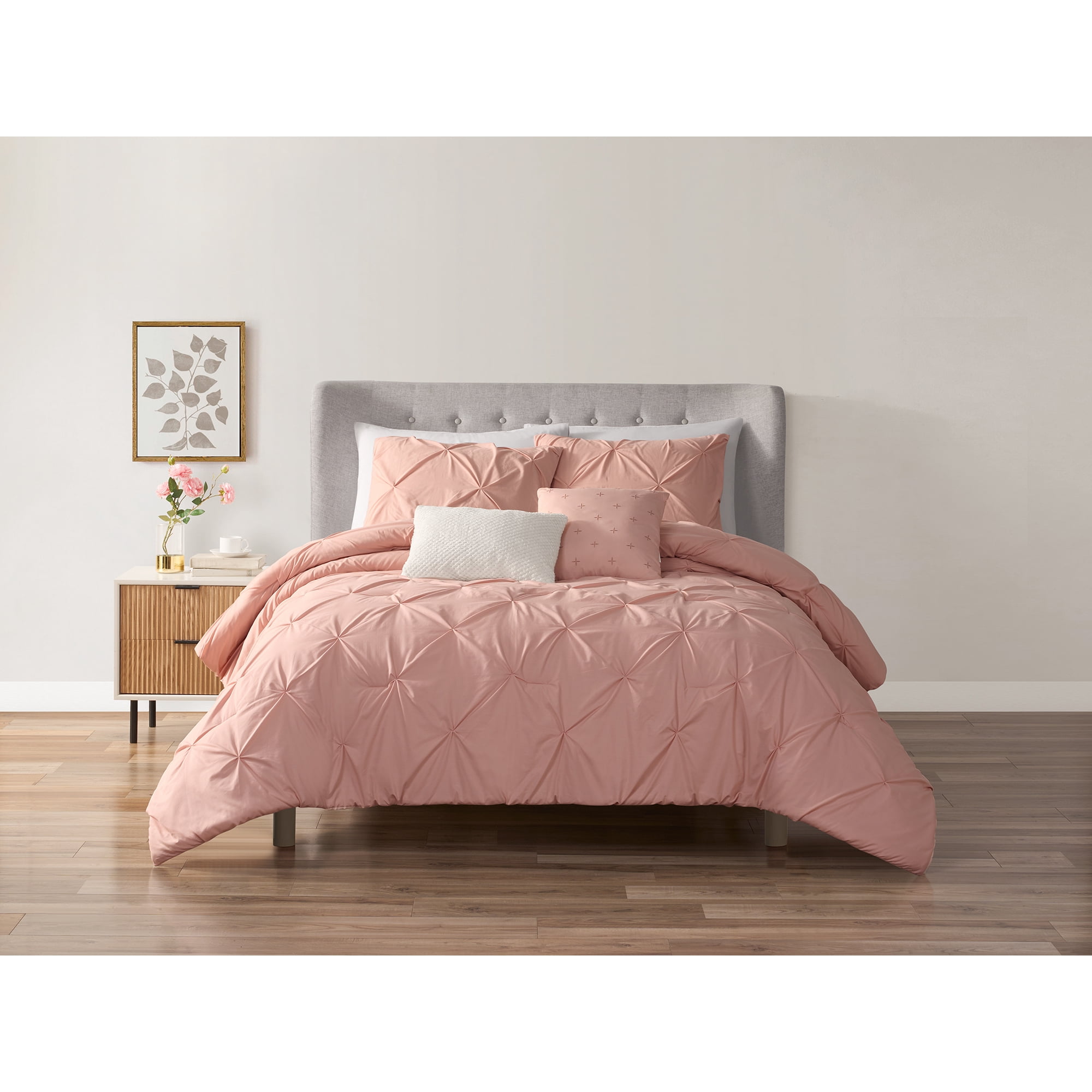 Click here for Home Trends Pl Home Trends 5-Piece Blush Pintuck C... prices