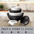 12 Piece Plastic Nesting Mixing Bowls Set with Lids – Includes 6 Prep ...