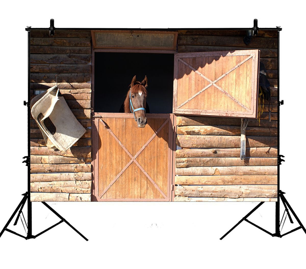 GCKG 7x5ft Stable Horse Wood Walls Polyester Photography Backdrop Photo ...
