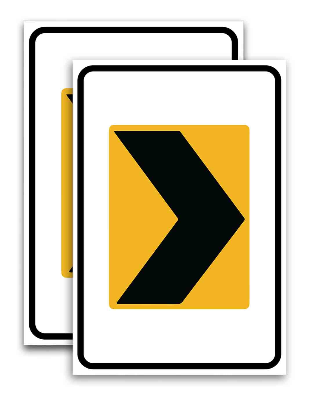 Sharp Curve Right (24" X 36") Vinyl Decal Only (Pack of 2) |Sign ...