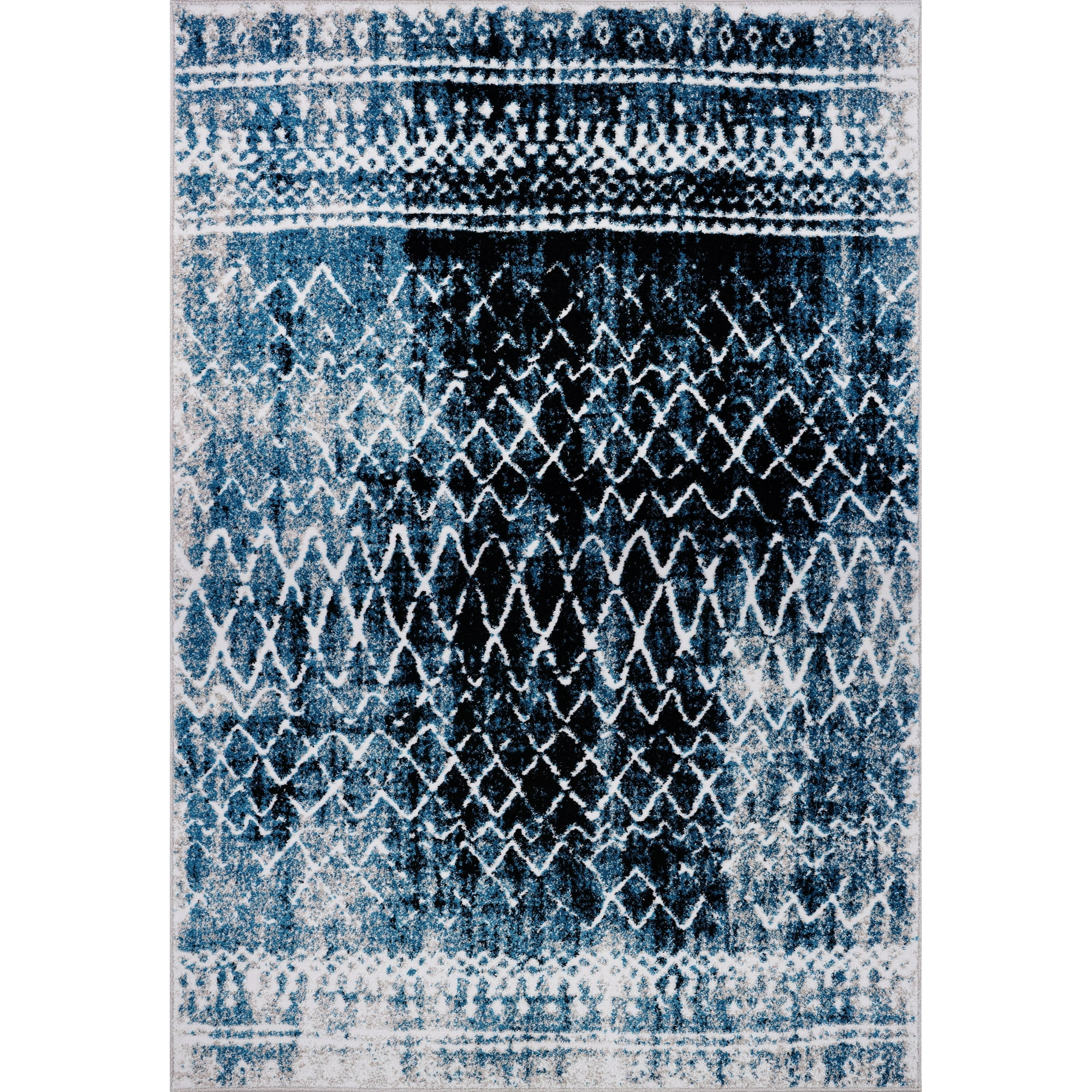 Click here for Ladole Rugs Verona Turquoise Black Diamond Pattern... prices