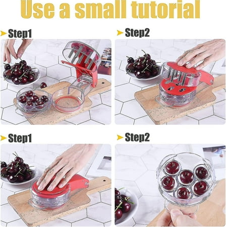 Cherry Pitter, Stainless Steel Multiple Cherry Seed Extractor, Juice ...