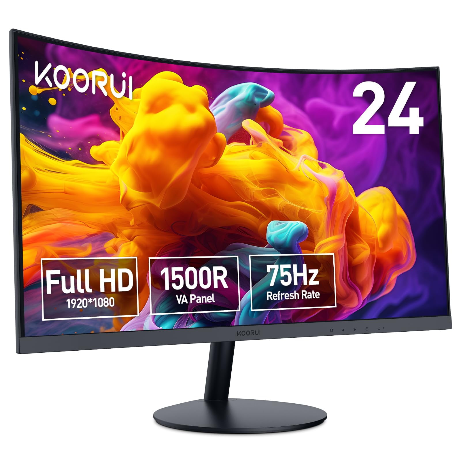 KOORUI Monitor curvo de 24 pulgadas, monitor de computadora curvo Full ...