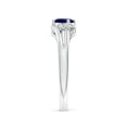 ANGARA Lab Grown Blue Sapphire & Diamond Split Shank Engagement Ring ...