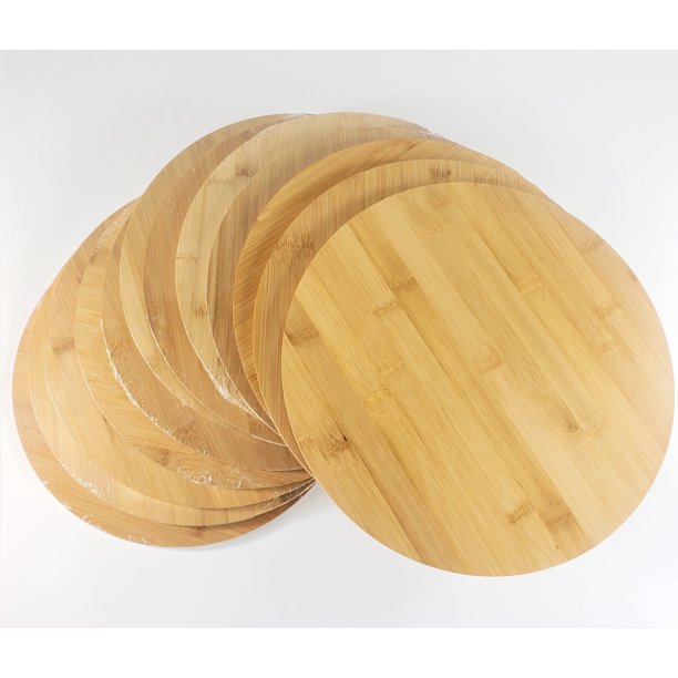 Bulk 12" Round Plain Bamboo Board (Set of 12) | For Customized, Personalized Engraving Purpose ...