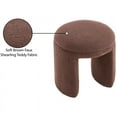 Meridian Furniture Bowen Brown Faux Shearling Teddy Fabric Ottoman ...