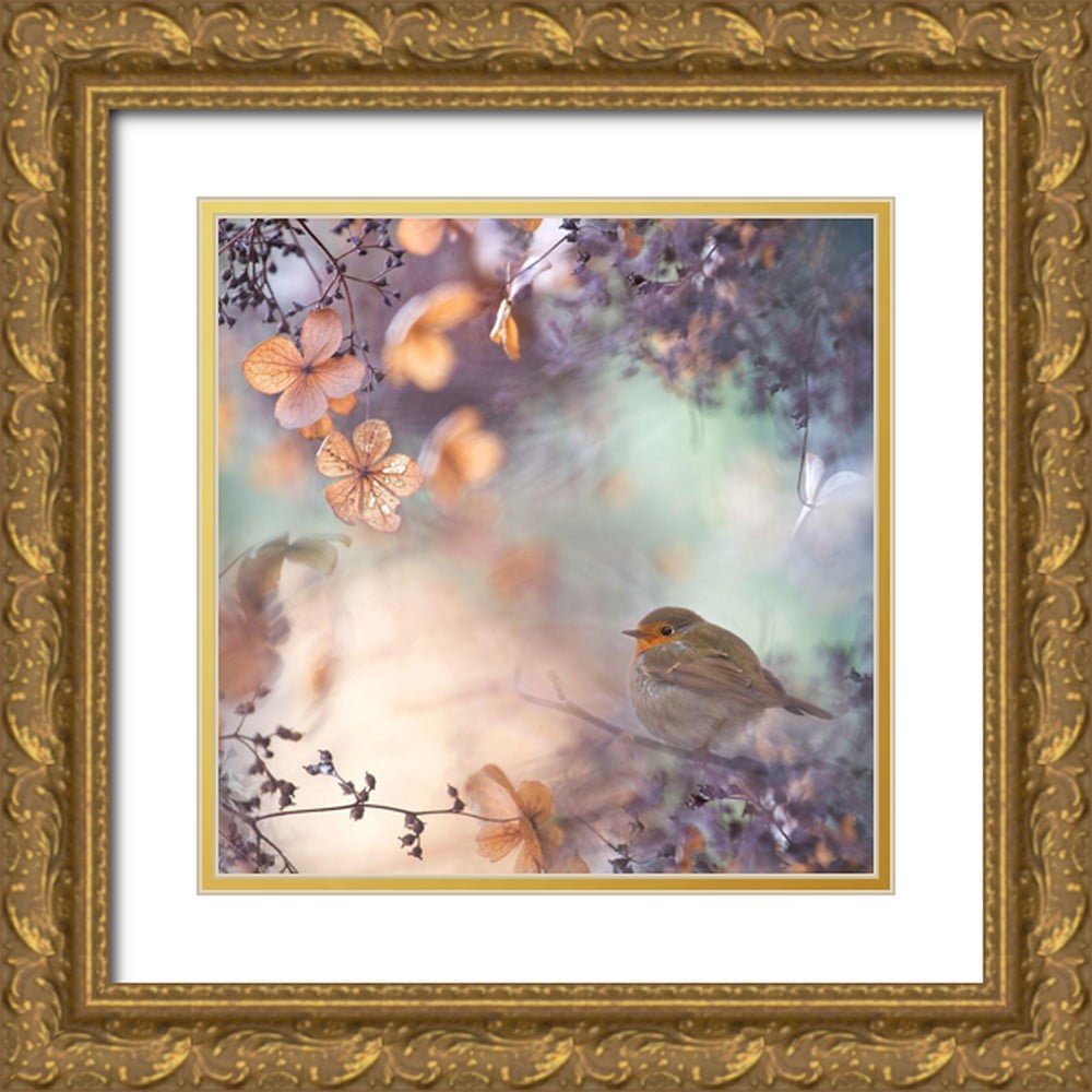 Teuni 26x26 Gold Ornate Wood Framed with Double Matting Museum Art ...