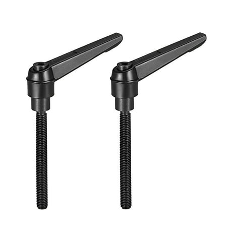 Uxcell M8 x 70mm Metric Adjustable Clamping Lever Handle with Stud Black 2 Pack | Walmart Canada