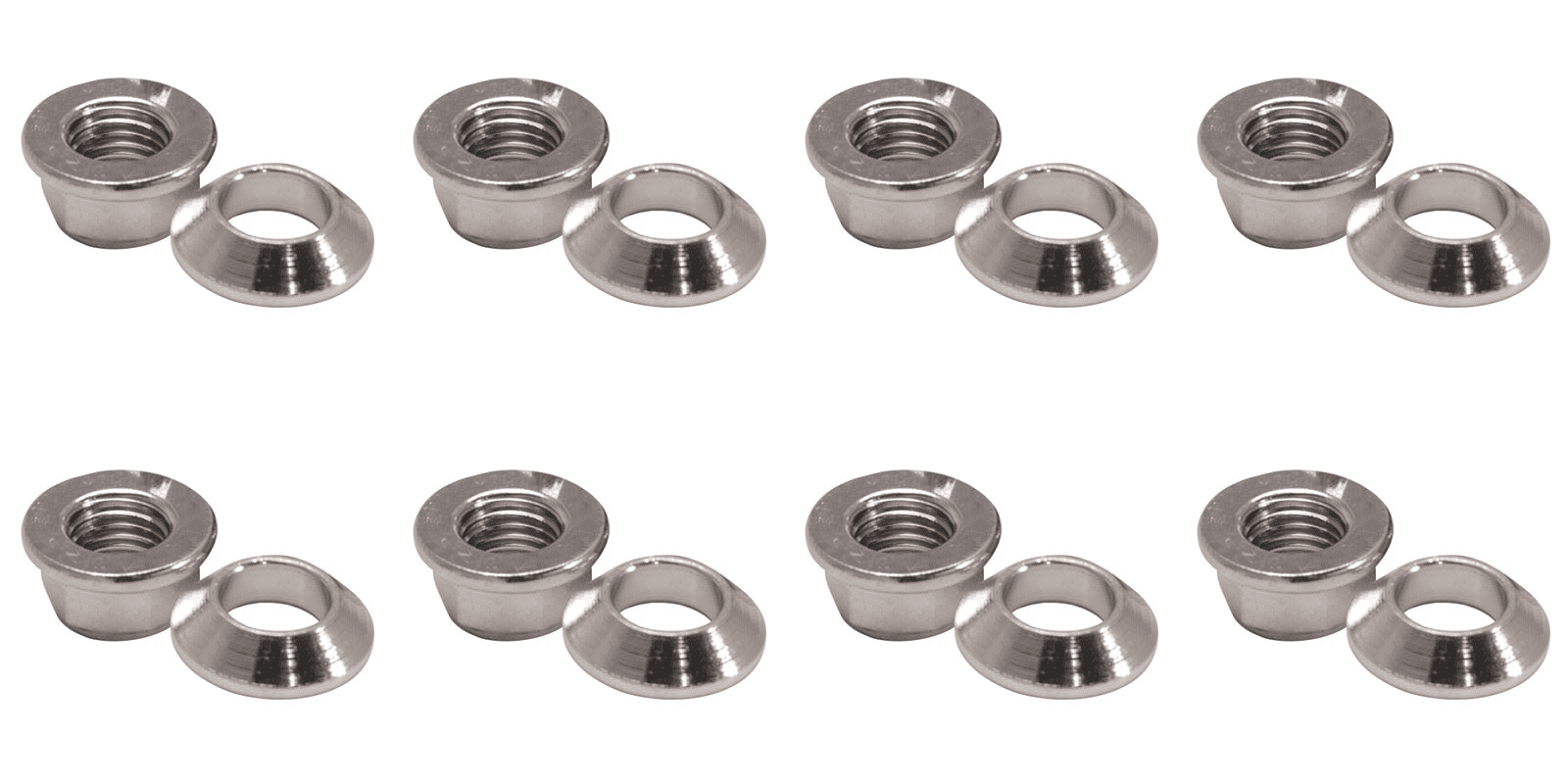 (8 Pack) Tusk Universal Chrome Flange/Tapered Locking Lug Nut 10mm x 1 ...