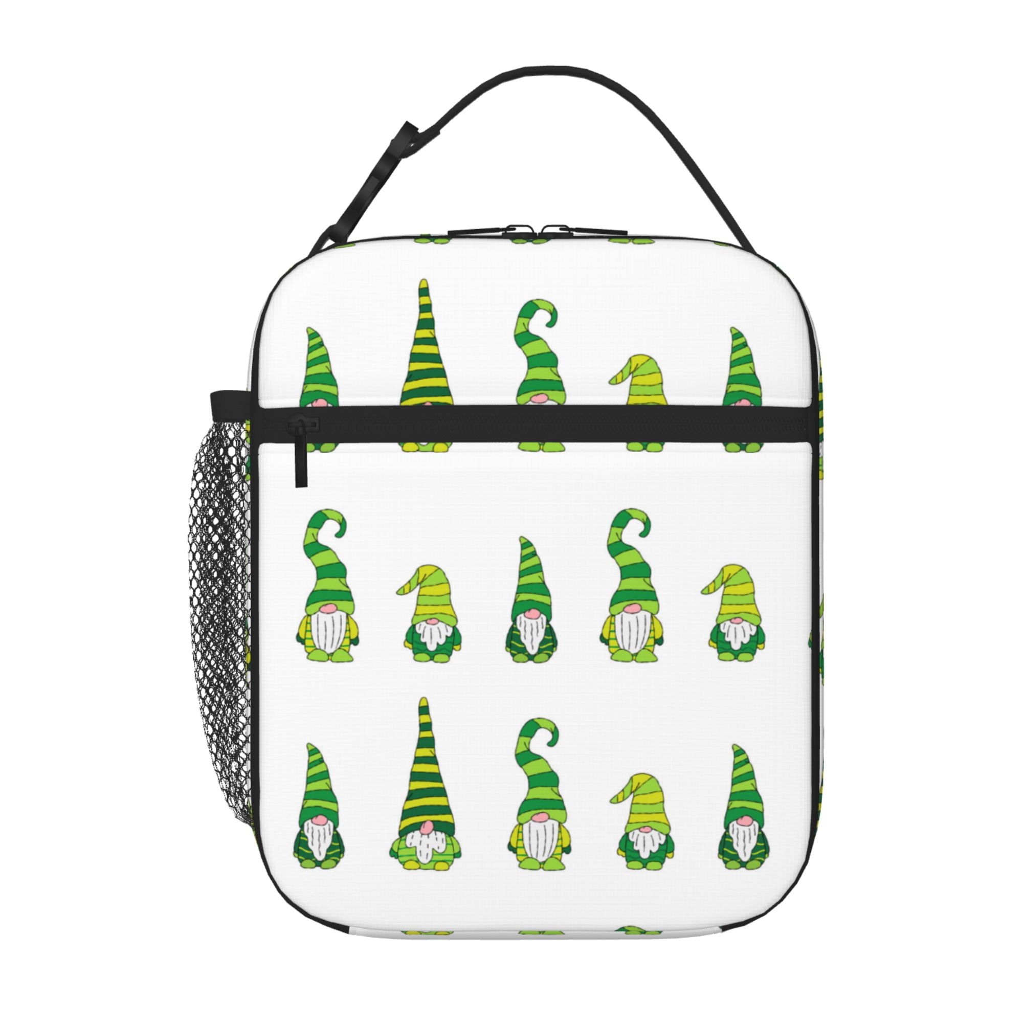 TEQUAN Portable Lunch Bag, Small Goblin Gnomes Green Pattern Reusable ...