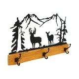 AmishToyBox.com Wood and Metal Coat Rack, with 3 Hooks and Rustic Metal ...