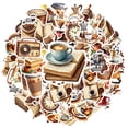 35pcs-50pcs Retro Stationery Stickers Coffee Graffiti Decals Classic ...