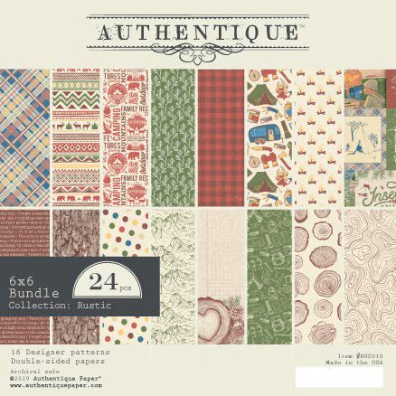 Authentique Double-Sided Cardstock Pad 6"X6" 24/Pkg-Rustic, 8 Designs/3 ...