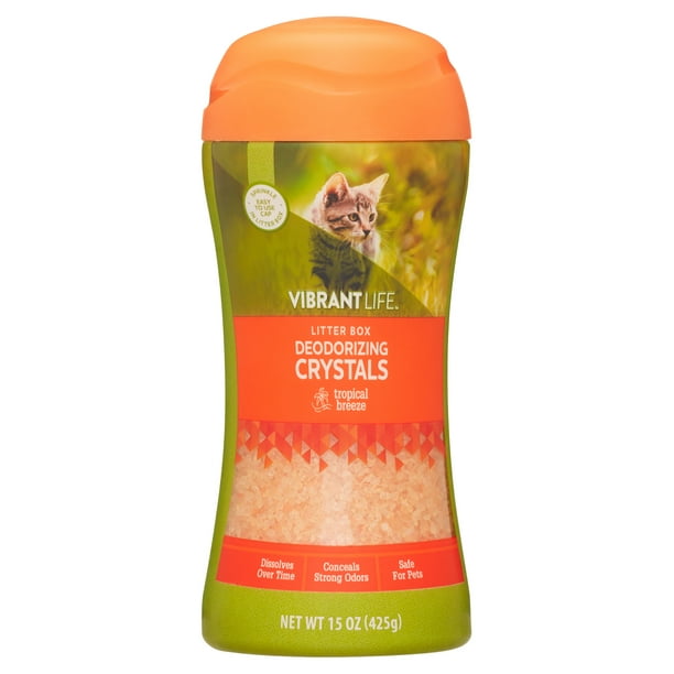 Vibrant Life Pet Deodorizer Crystals for Cat Litter Box, Tropical ...