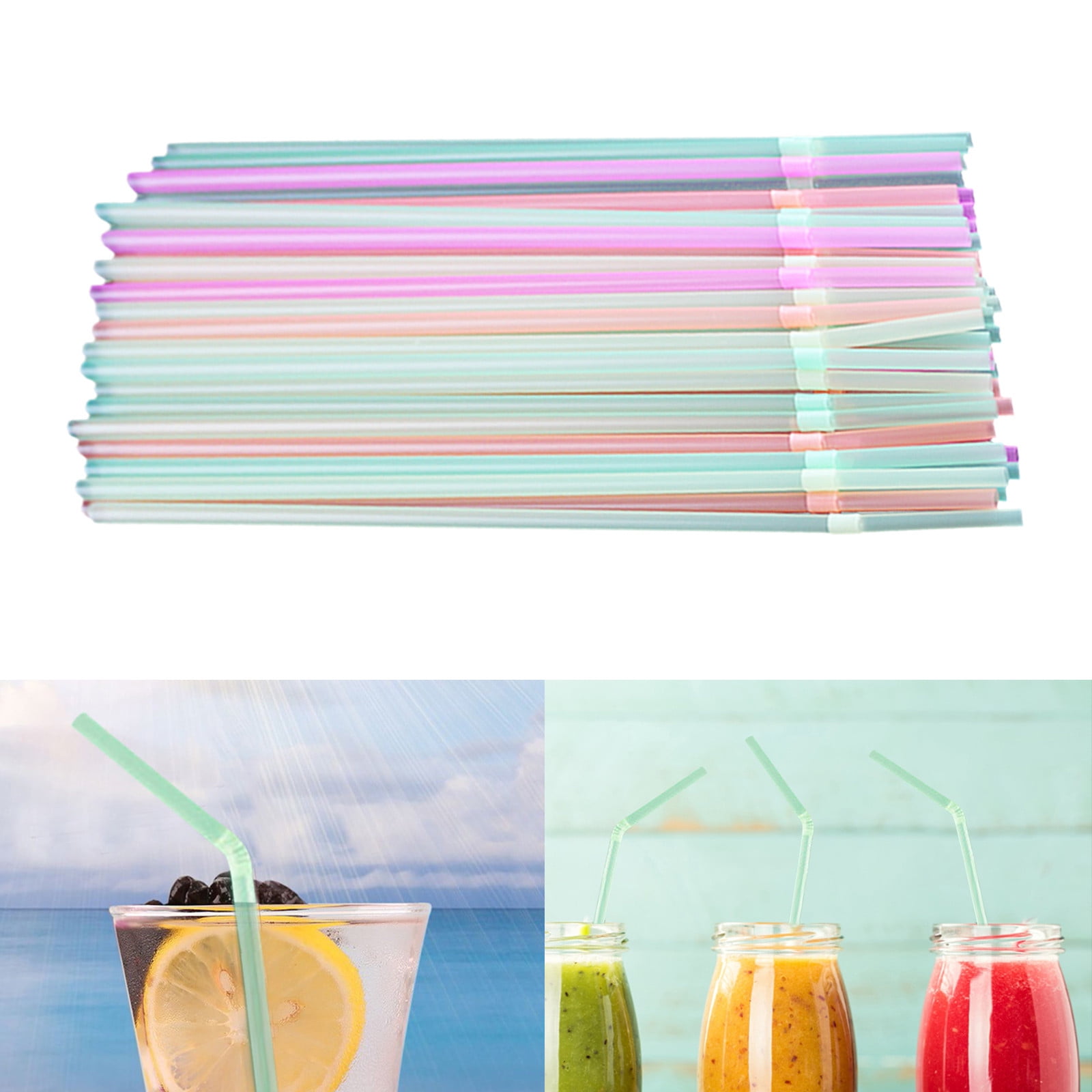 LPSSTORE avec Cuillère Paille Couleur Créative Type Cuillère Jetable PP ...