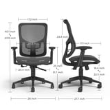 Staples Kroy Black Mesh Task Chair with Adjustable Arms, Sturdy Casters ...