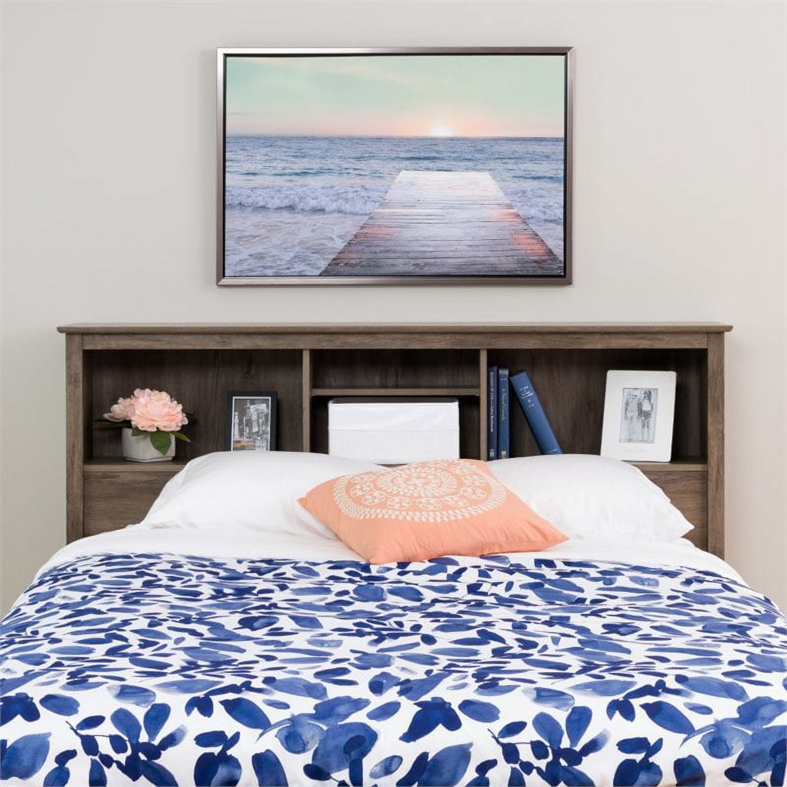 Free Shipping Prepac Double Queen Bookcase Headboard Multiple Sizes and Finishes Walmart