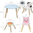 Kids Wooden Animal Table & Chair Set w 3 Seats (Cow Pig Sheep) & Adult ...