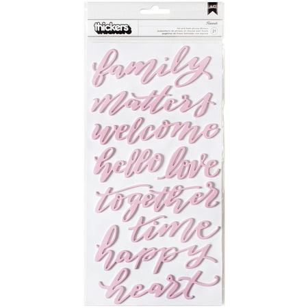 American Crafts PBHOHTS-33767 5.5 x 11 in. Words & Pink Foiled Foam Jen ...
